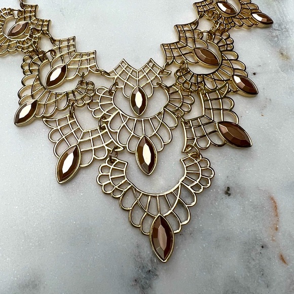 Macy's | Jewelry | Nwt Macys Gold And Copper Lace Necklace | Poshmark